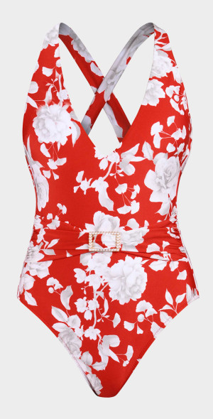 L'Agence - Lisa Ikebana Plunge One-Piece Swimsuit