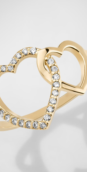 LANA - Flawless Interlocking Heart Ring