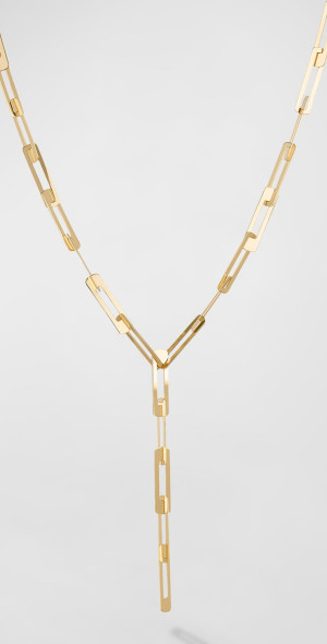 LANA - Laser Open Interlocking Rectangle Lariat Necklace