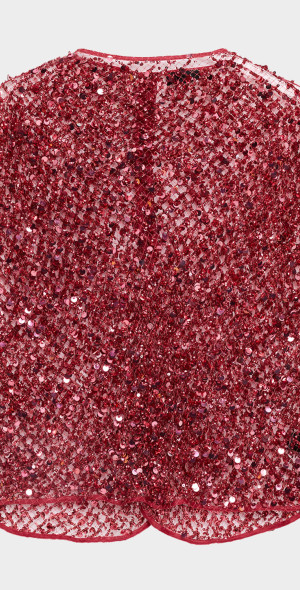 LAPOINTE - Sequin Net Mesh Cape Top