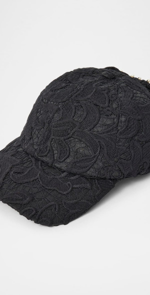 Lele Sadoughi - Bow Embellished Lace Baseball Cap