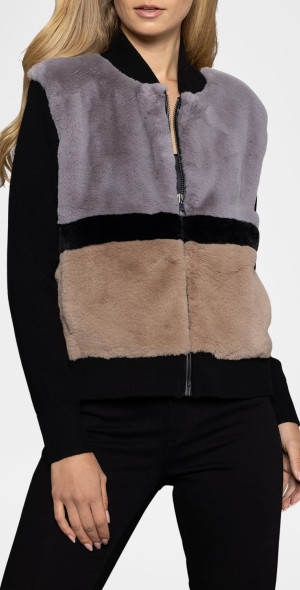 Lisa Todd - Triple Threat Colorblock Faux Fur Jacket