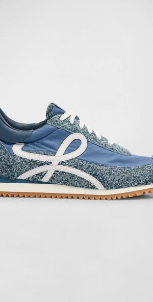 Loewe - Men's Flow Runner Nylon and Brushed Suede Sneakers