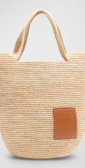 Loewe - x Paula's Ibiza Slit Mini Raffia Hobo Tote Bag