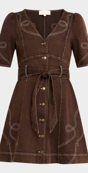 LOVE THE LABEL - Ines Belted Denim Mini Dress