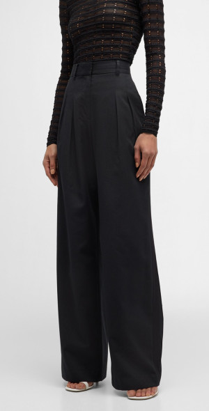 LoveShackFancy - Adams Wide-Leg Pleated Pants