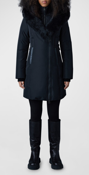 Mackage - Kay Layered Parka Coat w/ Shearling Trim