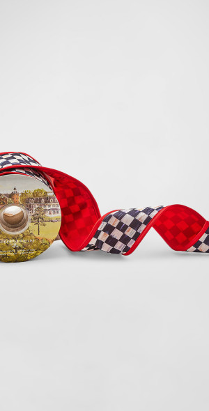 MacKenzie-Childs - Courtly Check Red Back 2.5" Ribbon