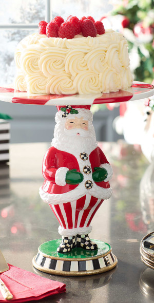 MacKenzie-Childs - Nick's Pick Santa Pedestal Platter
