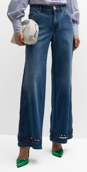 Maison Common - Wide-Leg Cutout Denim Pants