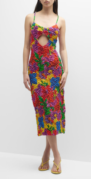 Mara Hoffman - Kimiko Floral Smocked Popcorn Midi Dress