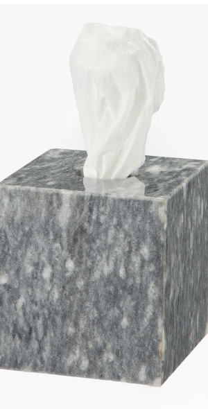 Marble Crafter - Eris Collection Cloud Gray Marble Tissue Box
