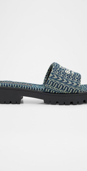 Marc Jacobs - The Slide Monogram Denim Sandals