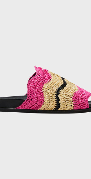 Marni - Colorblock Woven Slide Sandals