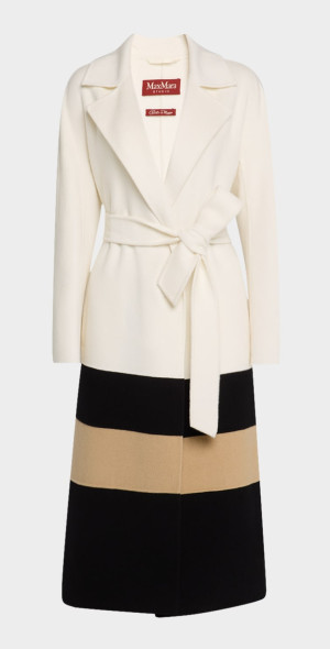 Max Mara Studio - Arena Colorblock Wool Wrap Coat
