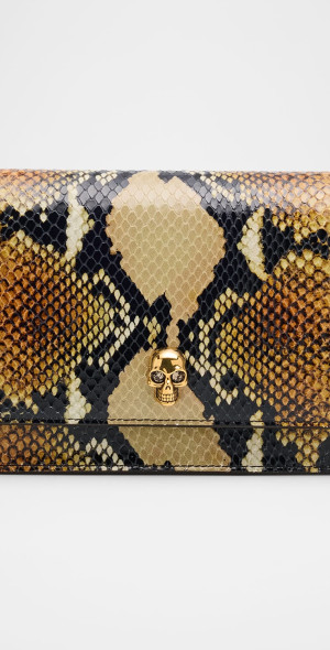 McQueen - Small Skull Python-Embossed Crossbody Bag