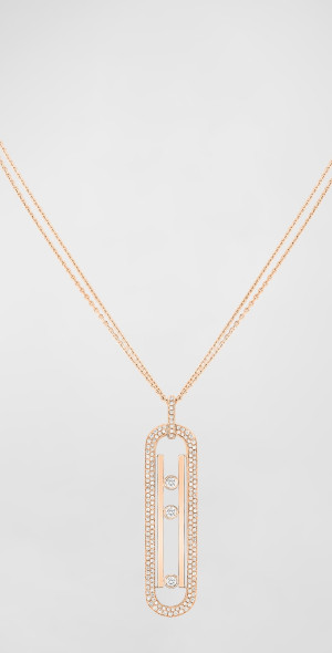 Messika - Move 10th Anniversary 18k Rose Gold Diamond Pendant Necklace