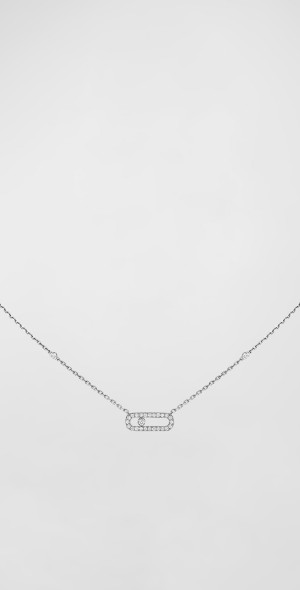 Messika - Move Uno 18K White Gold Diamond Pave Necklace