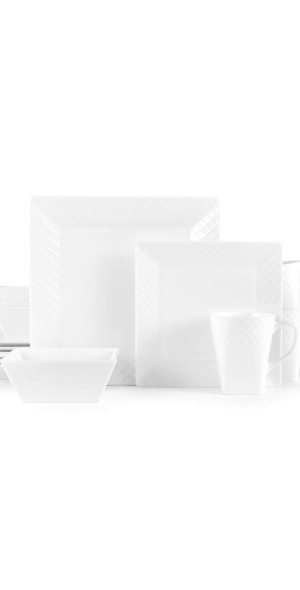 Mikasa - 16-Piece Trellis Square Dinnerware Set