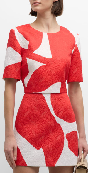 Milly - Grand Foliage Jacquard Crop Top