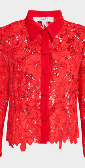 Milly - June Cropped Floral Lace Top