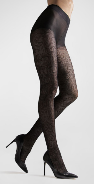 Natori - Sheer Fan-Pattern Tights