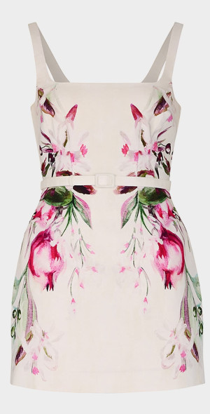 NICHOLAS - Elissa Belted Floral-Print Mini Dress
