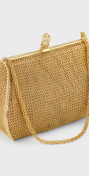 NM Estate - Estate Platinum and 18K Yellow Gold Mesh Purse