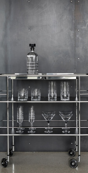 Orrefors - 53-Piece Crystal Bar Cart