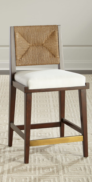 Palecek - Gabby Upholstered and Jute Counter Stool