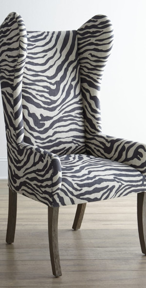 Peninsula Home Collection - Kayla Zebra-Print Wingback Chair