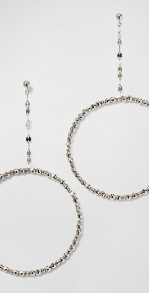 Platinum Born - Platinum Drop Hoop Earrings