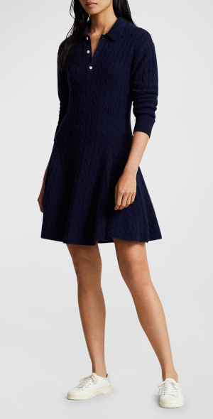 Polo Ralph Lauren - Cable-Knit Wool-Cashmere Sweater Dress