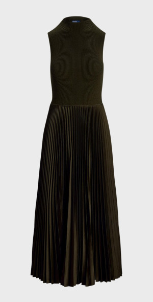 Polo Ralph Lauren - Pleated Sleeveless Mockneck Dress