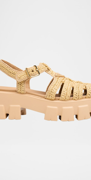 Prada - Monolith Raffia Chunky Fisherman Sandals
