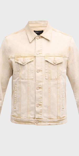 PURPLE - Men's Embossed Heavyweight Trucker Jacket