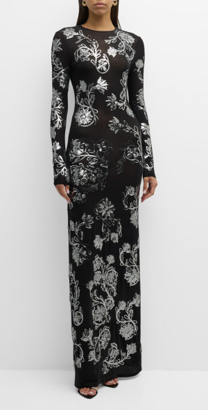 Rabanne - Sequined Long Column Dress