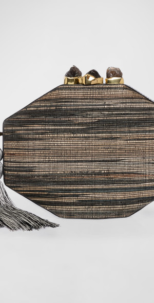 Rafe - Sofia Multicolor Straw Clutch Bag