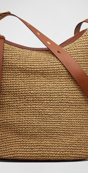 Rag & Bone - Belize Straw & Leather Bucket Bag