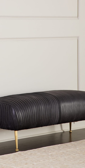 Regina Andrew - Beretta Modern Leather Bench, Black