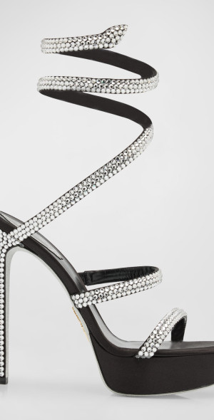 Rene Caovilla - Cleo Strass Snake-Wrap Platform Sandals