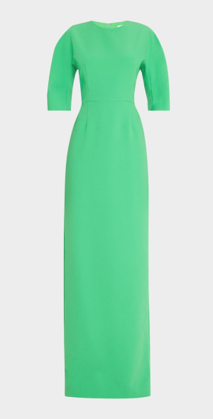 Rickie Freeman for Teri Jon - Elbow-Sleeve Crepe Column Gown