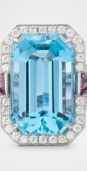 Robert Erich - Platinum Diamond, Brazilian Aquamarine and Pink Sapphire ...