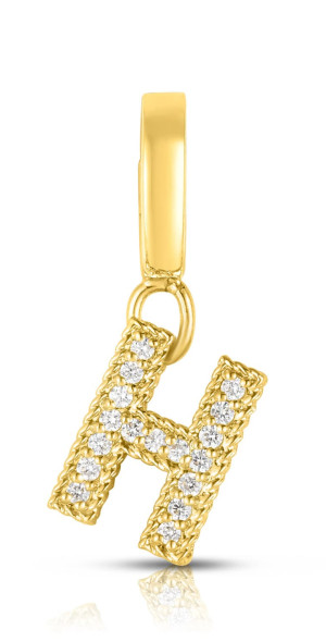 Roberto Coin - 18k Gold & Diamond Letter H Charm
