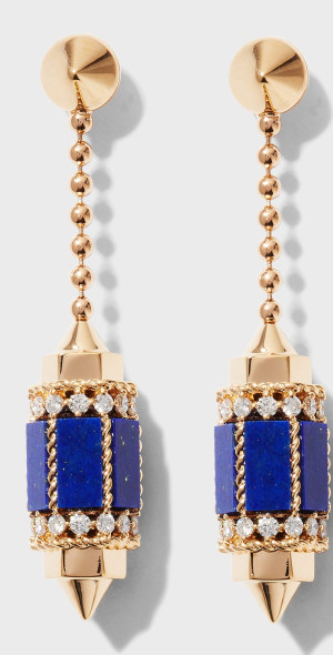 Roberto Coin - 18k Rose Gold Diamond & Lapis Drop Earrings
