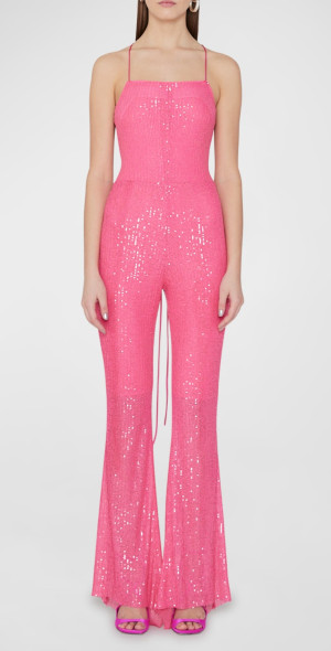 Rotate Birger Christensen - Sequined Open-Back Jumpsuit