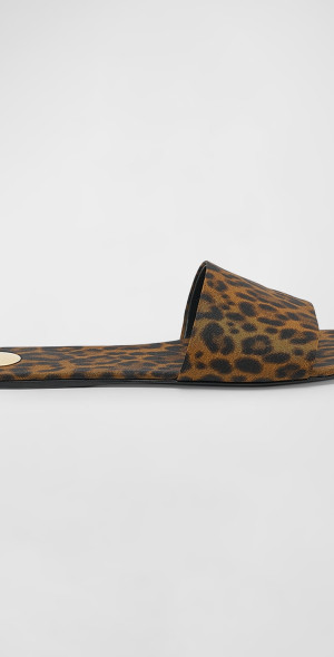 Saint Laurent - Carlyle Leopard Flat Slide Sandals
