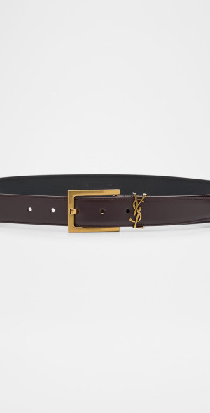 Saint Laurent - Cassandre YSL Leather Belt