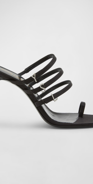 Saint Laurent - Jerry Silk YSL Toe-Ring Slide Sandals