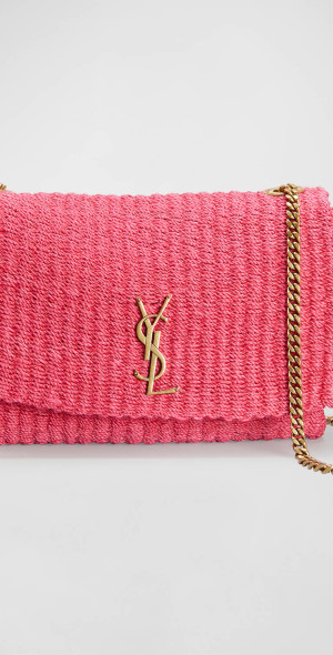 Saint Laurent - Kate Medium YSL Crossbody Bag in Raffia